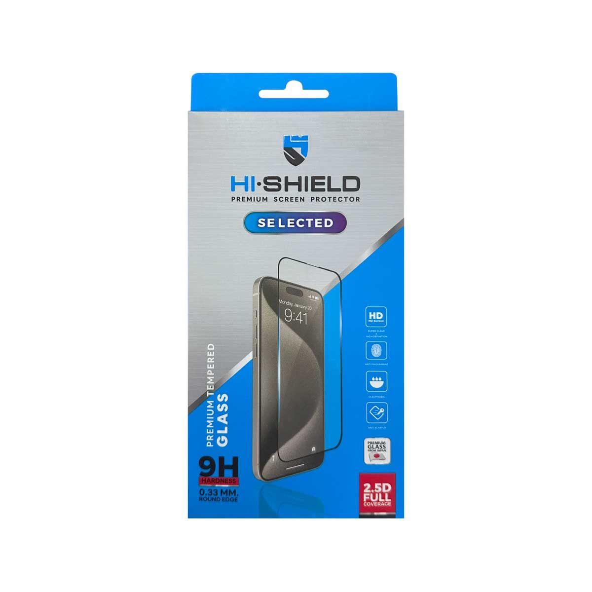 Hi-Shield Selected Premium Tempered Glass 2.5D Full Coverage