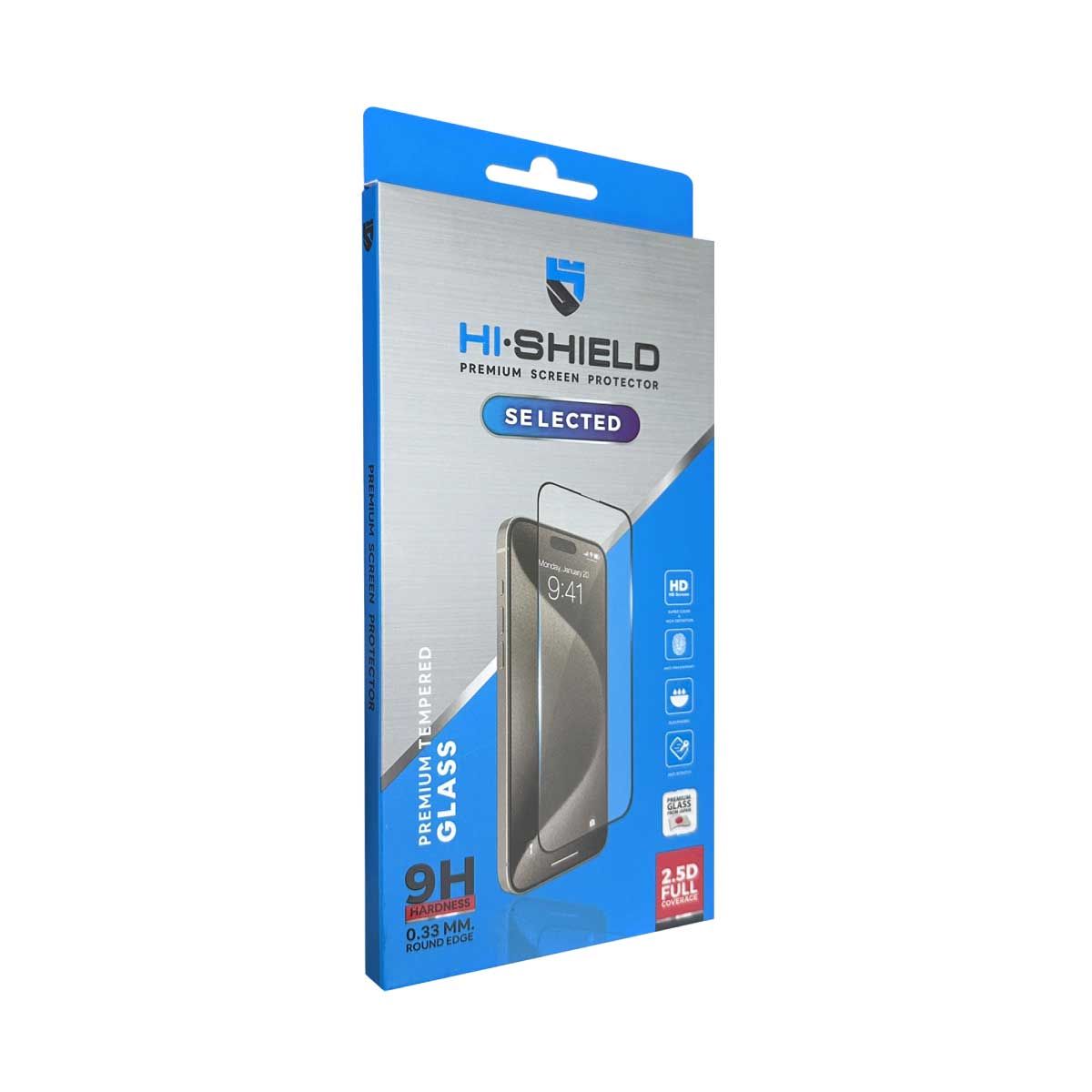 Hi-Shield Selected Premium Tempered Glass 2.5D Full Coverage