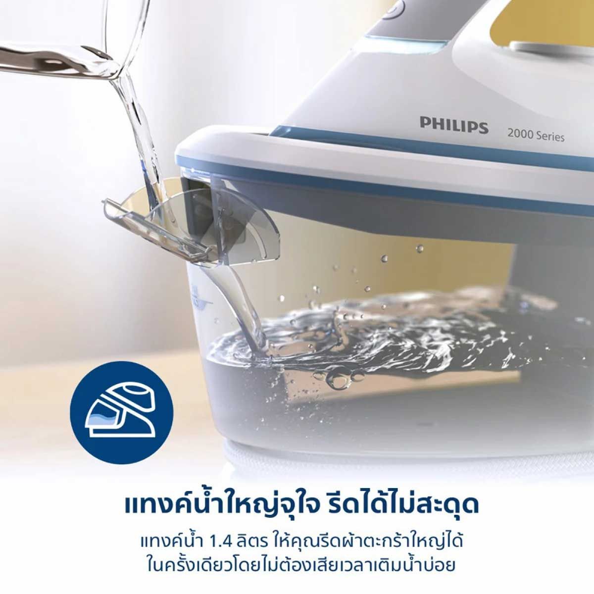 PHILIPS เตารีดไอน้ำ 2400W 6บาร์ รุ่น PSG2000/20