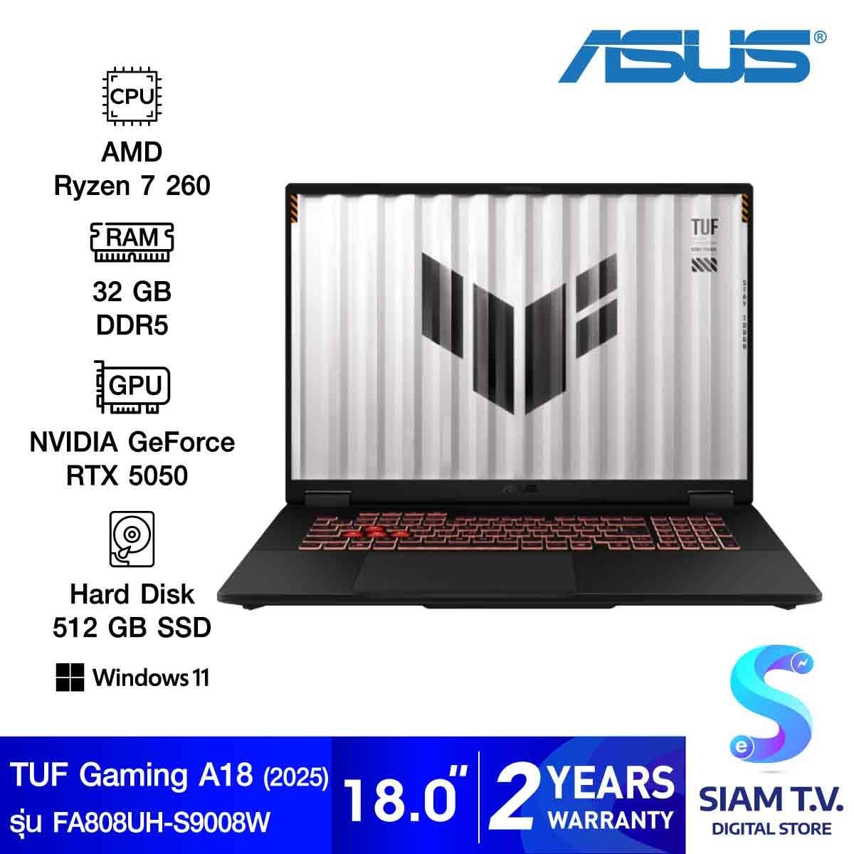 NOTEBOOK (โน้ตบุ๊ค) ASUS TUF GAMING A18 FA808UH-S9008W (JAEG