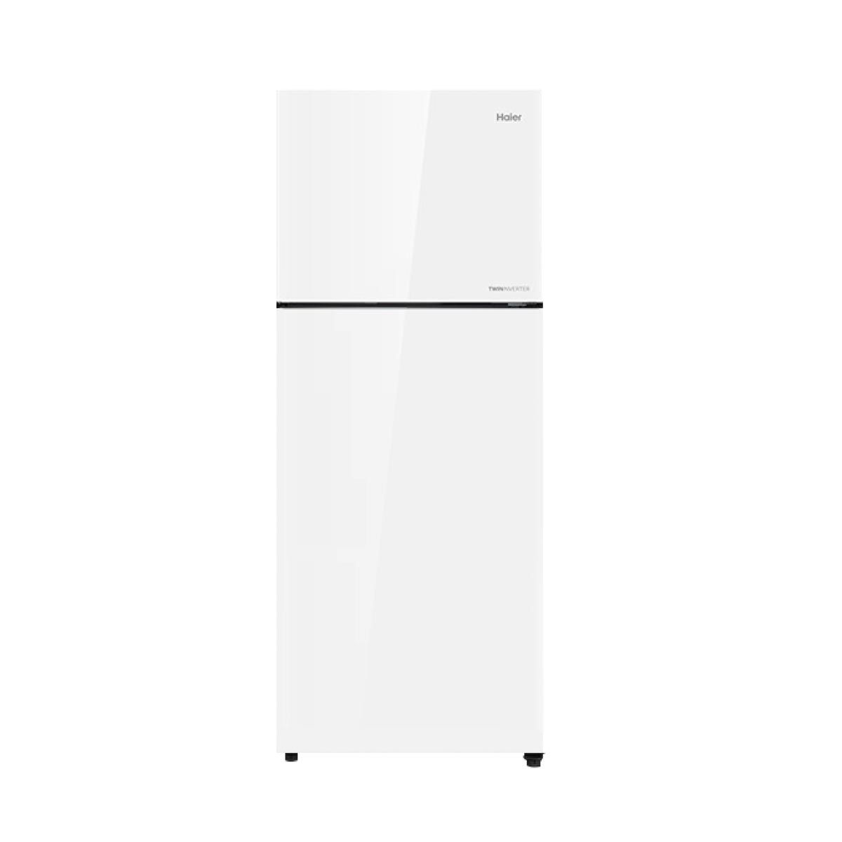 HAIER ตู้เย็น 2 ประตู16Q INVERTER หน้ากระจกสีขาว รุ่นHRF-46