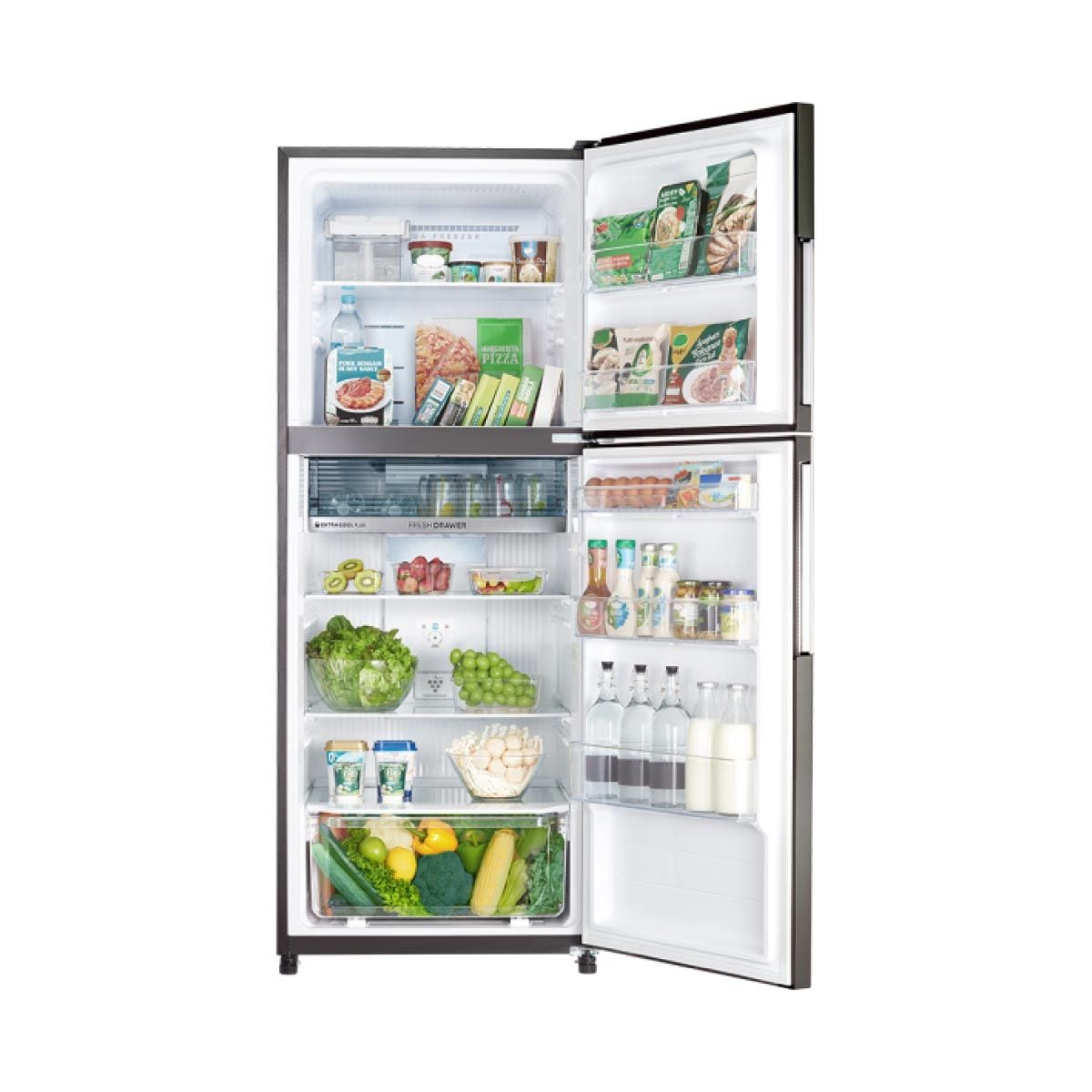 SHARP ตู้เย็น2ประตู16.6Q Inverter สีเงินดำ SJ-XP500TP-DK