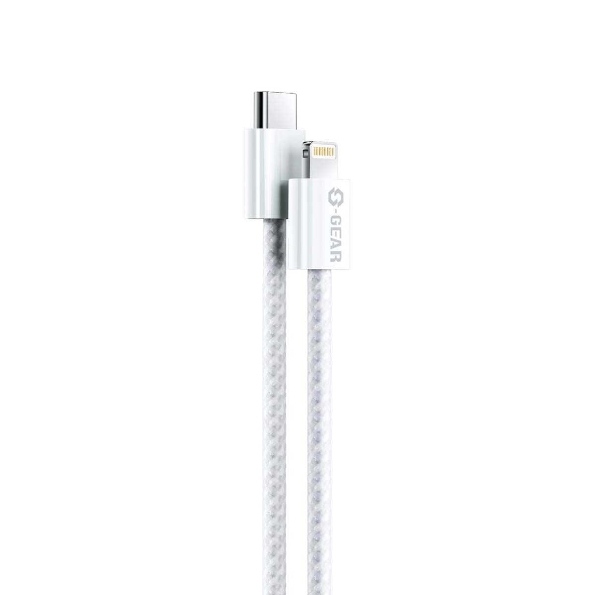 S-GEAR R2 Metal Braied Type-C to Lighting 1 M White