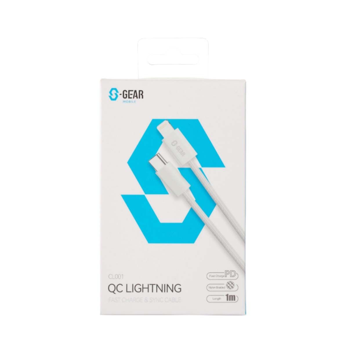 S-GEAR R2 Metal Braied Type-C to Lighting 1 M White